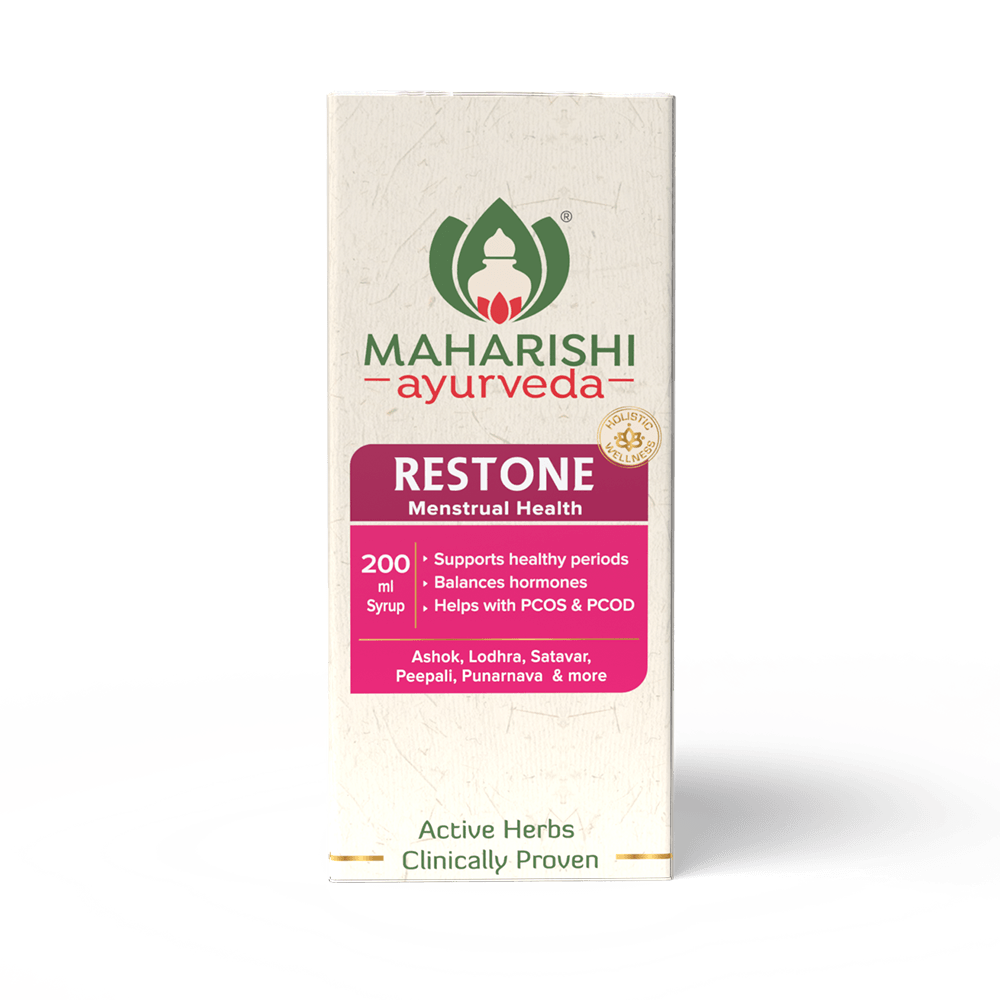 Restone Syrup - Ayurvedic medicine for irregular periods, PCOD, PCOS.