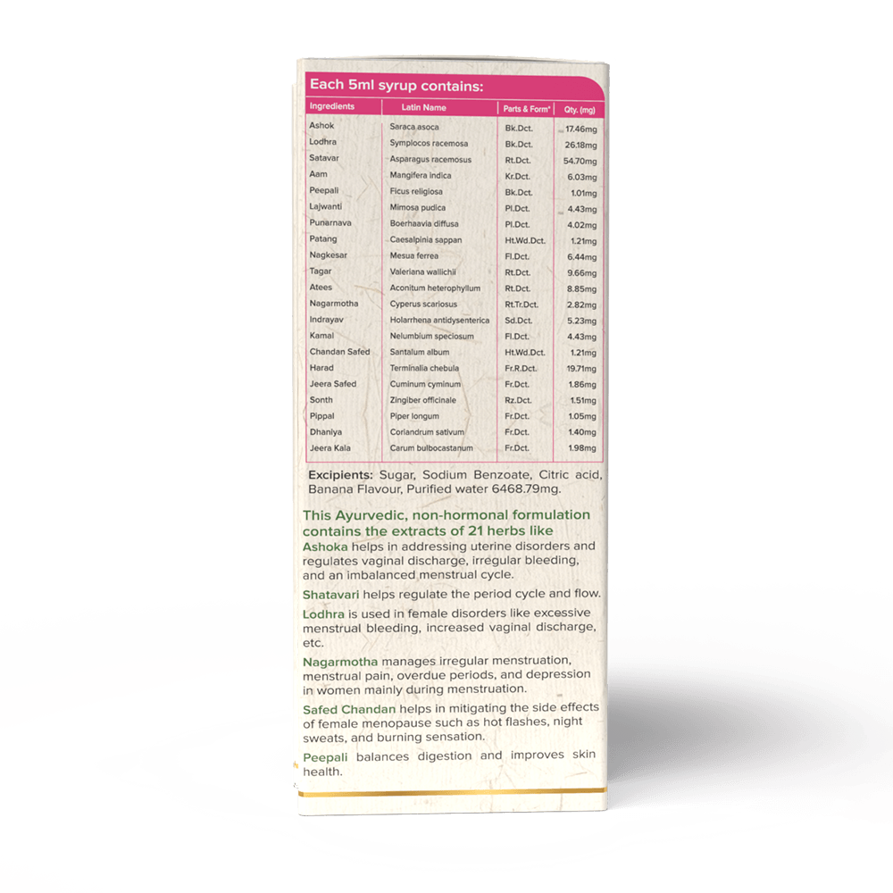 Restone Syrup - Ayurvedic medicine for irregular periods, PCOD, PCOS.